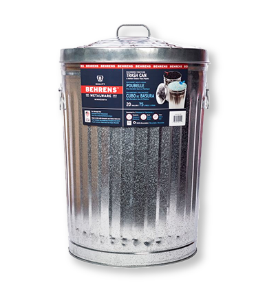 Galvanized Garbage Can c/w Lid – 75 Litre – RB Williams Industrial Supply